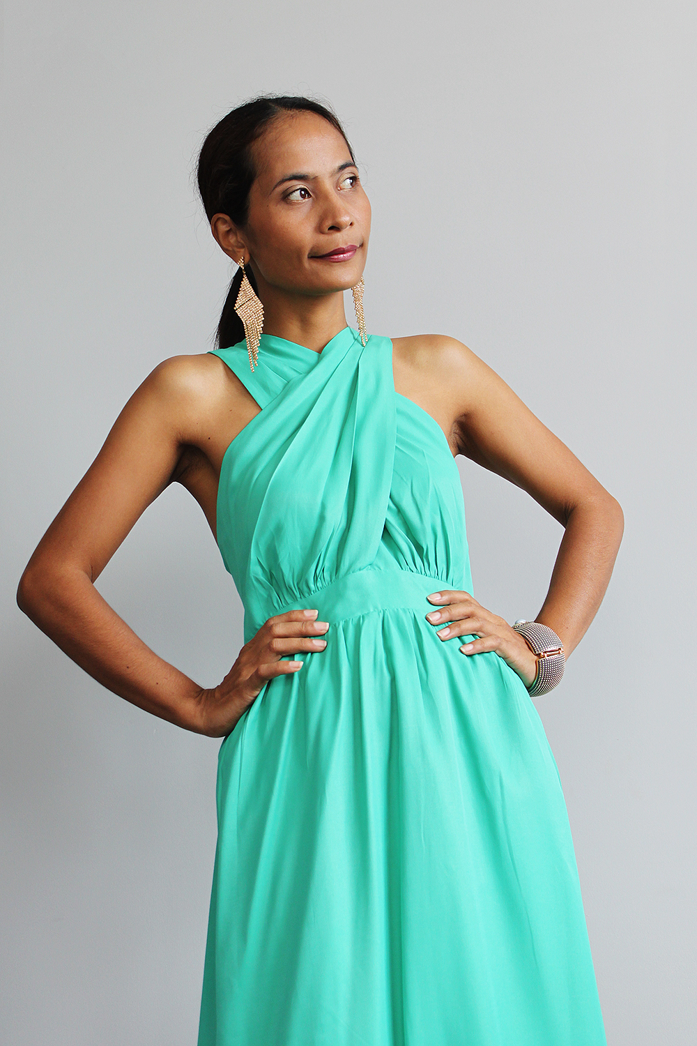 Bridesmaid Dress - Cross Over Dress With Pleated Skirt : True Elegance ...